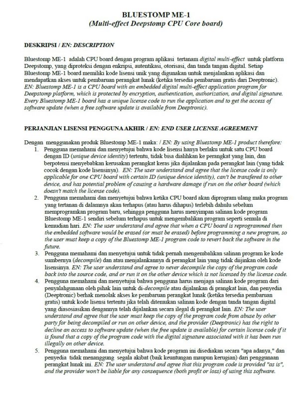 DSCPU-BME1 Bluestomp ME-1 Digital Multi-Effect Deepstomp Core – Deeptronic